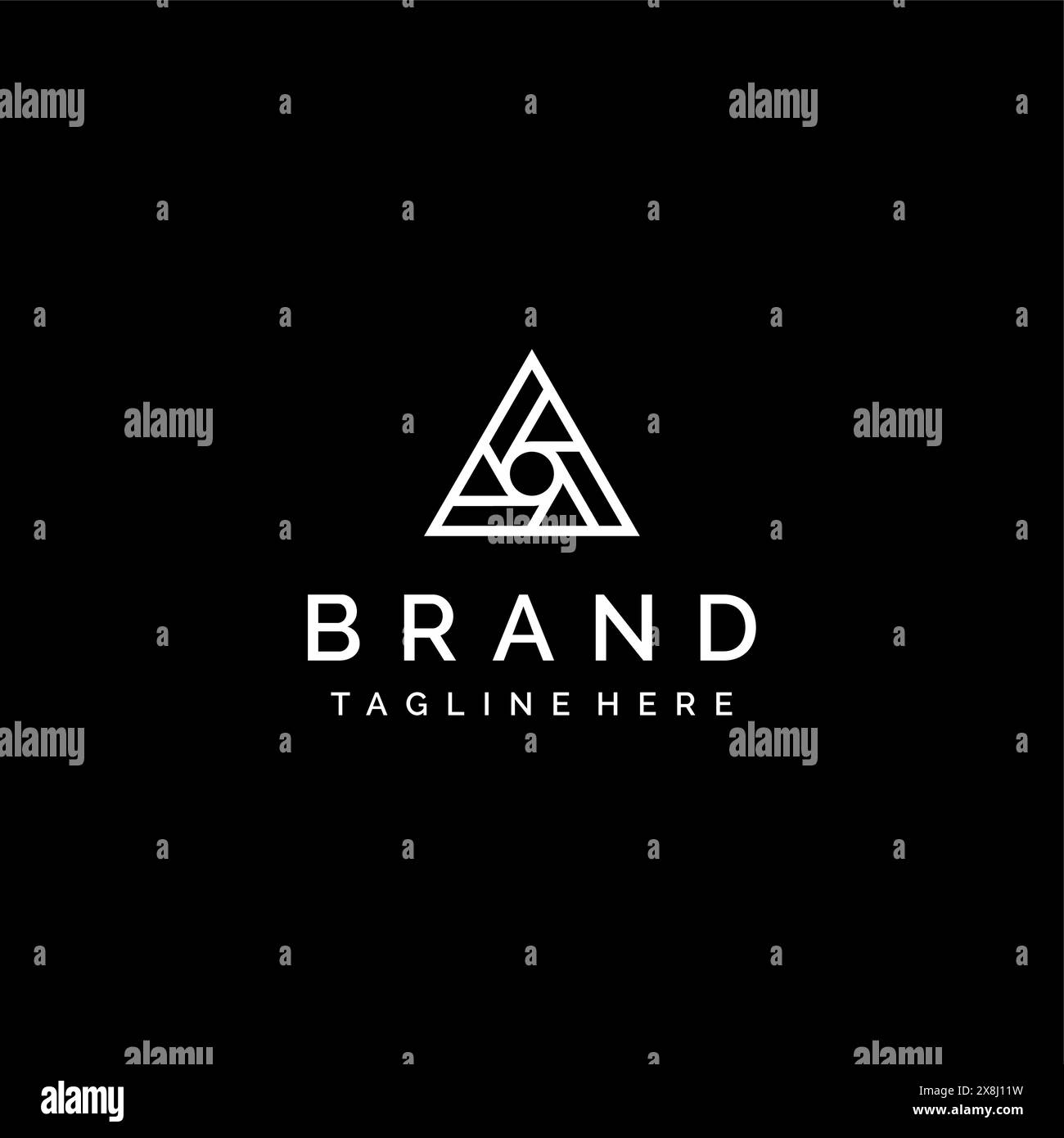 Triangle Logo Template With Camera Shutter Pattern Inside black ...