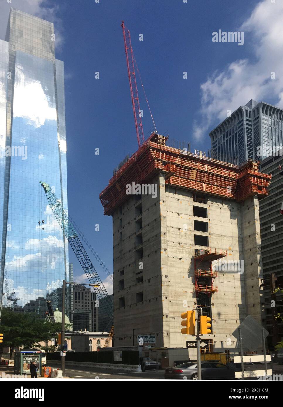 The core of the Comcast Technology Center emerges a block away from the ...