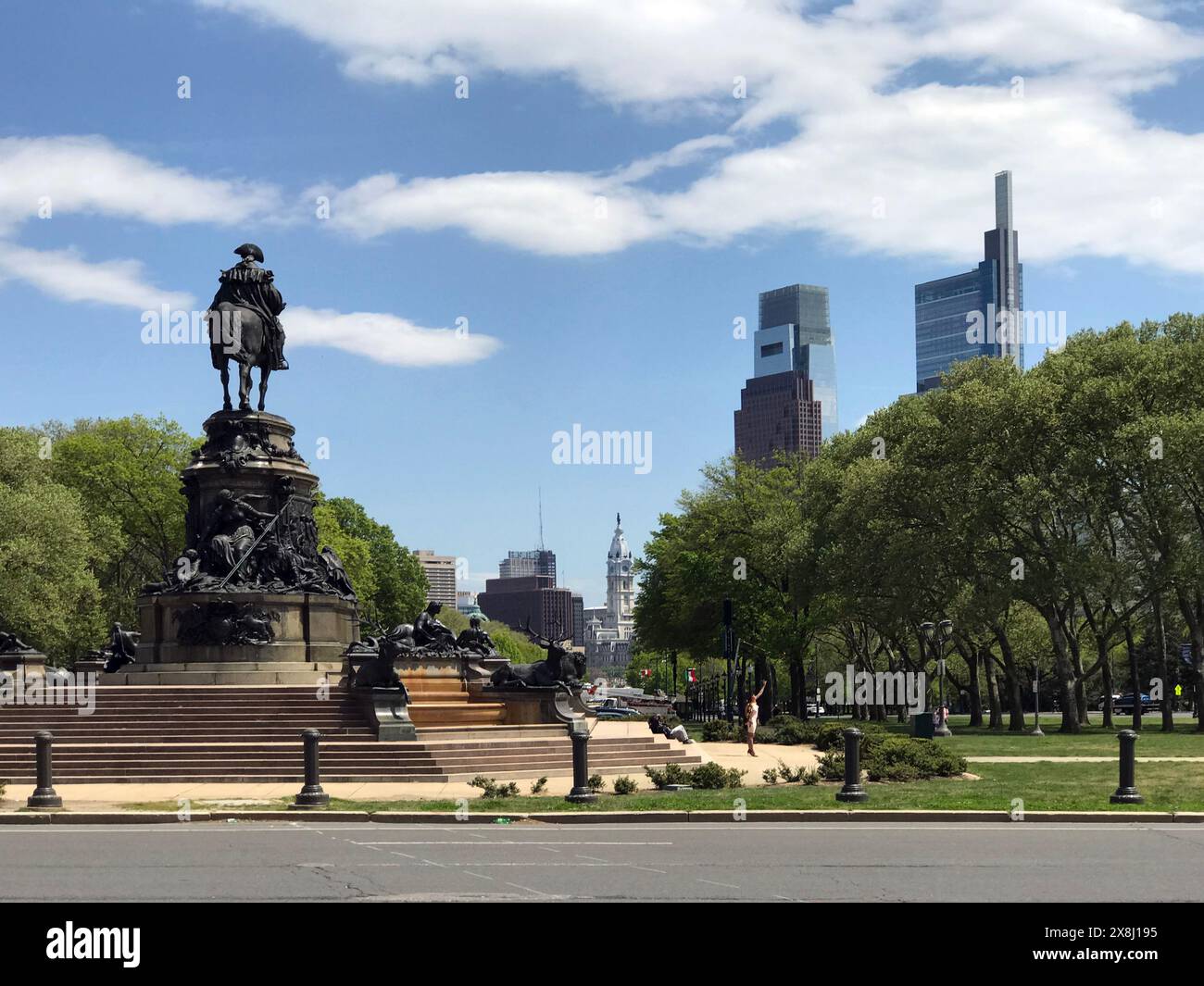 A statue of George Washington marks the north end of the Benjamin ...