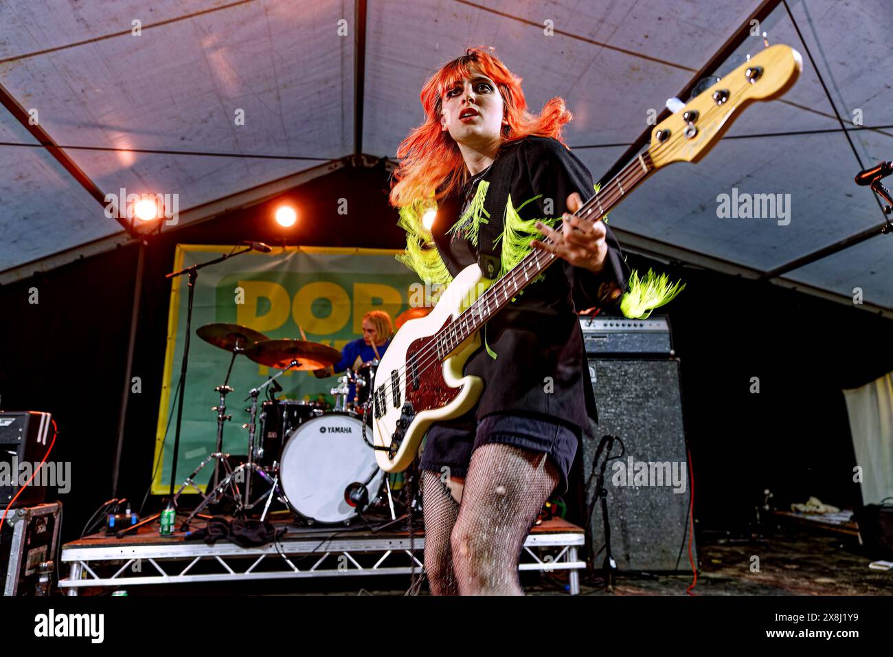 May 26, 2024, Leeds, United kingdom: Alfie Sayers (Drums) and Lola Sam ...