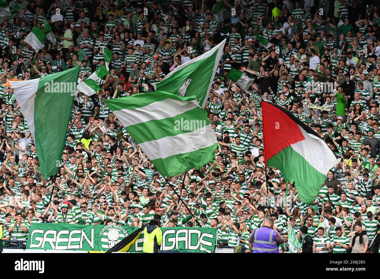 Hampden Park. Glasgow.Scotland, UK. 25th May, 2024. Celtic vs Rangers Scottish Cup Final. Celtic ...