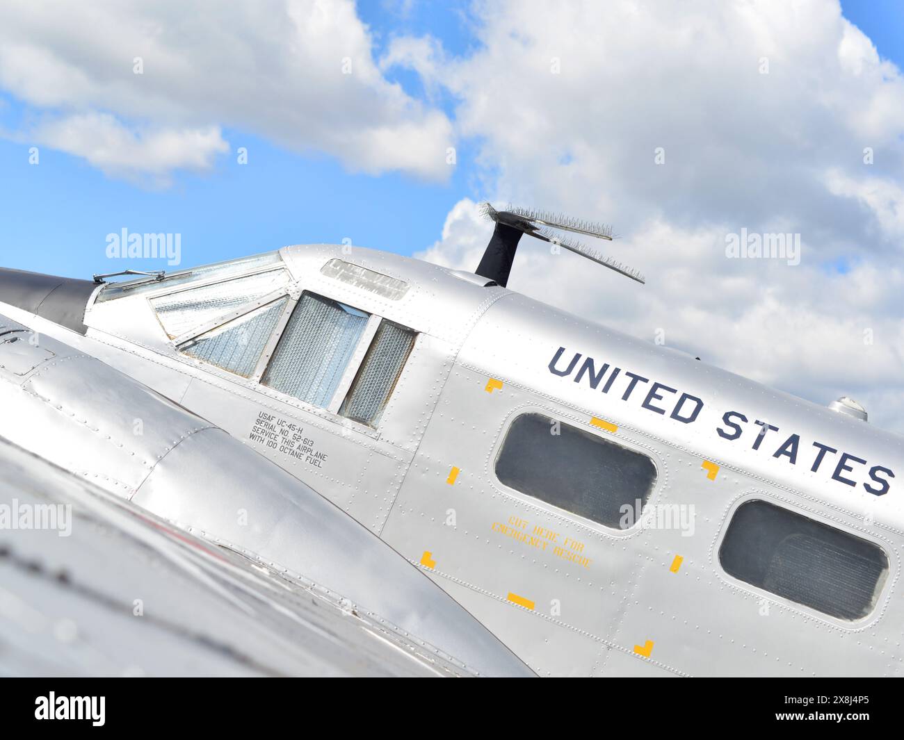 Beechcraft military airplane on display at a museum Stock Photo - Alamy