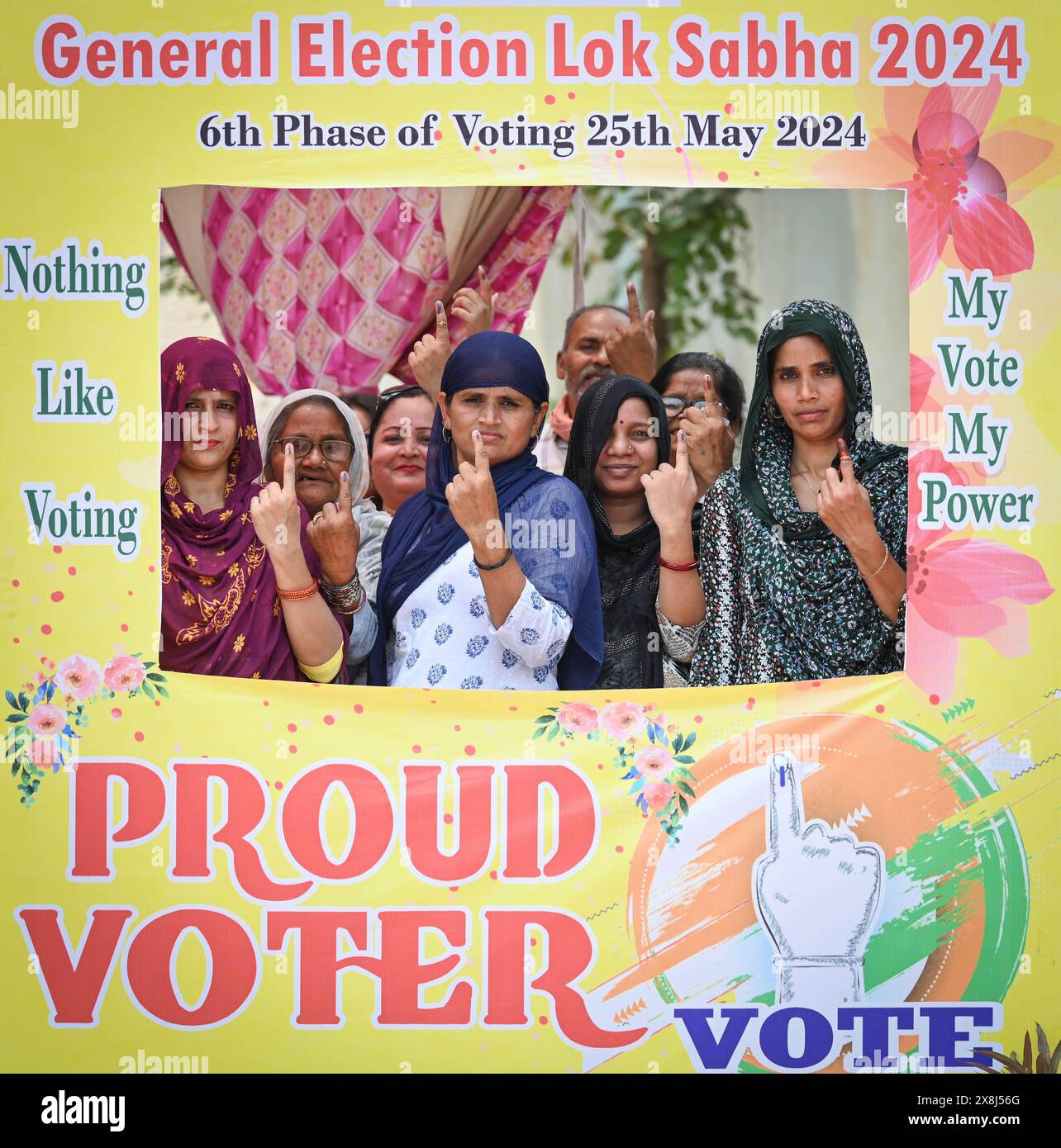 NEW DELHI, INDIA - MAY 25: Women voters seen posing for a photograph ...