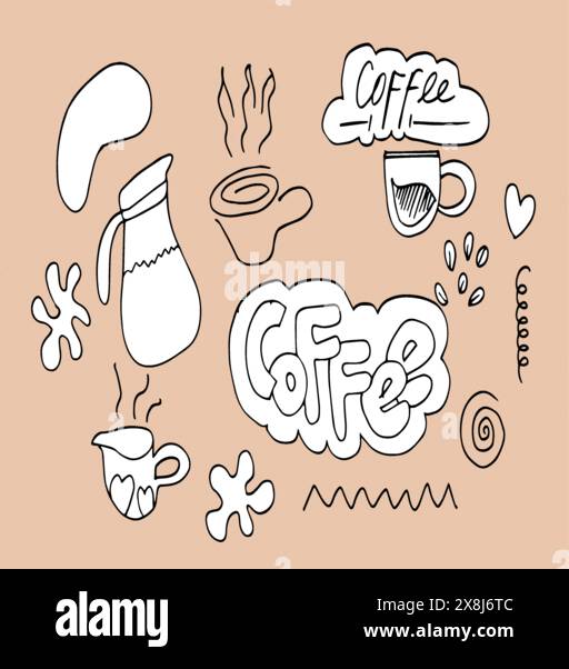 Doodle coffee restaurant menu Stock Vector Images - Alamy