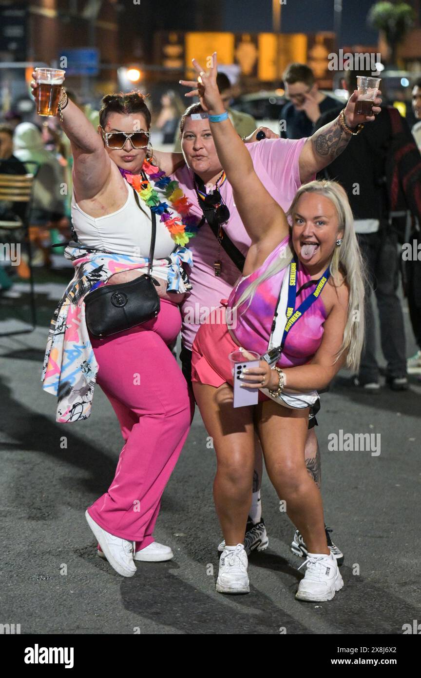 Broad Street, Birmingham, May 26th 2024 - Rain failed to dampen spirits ...