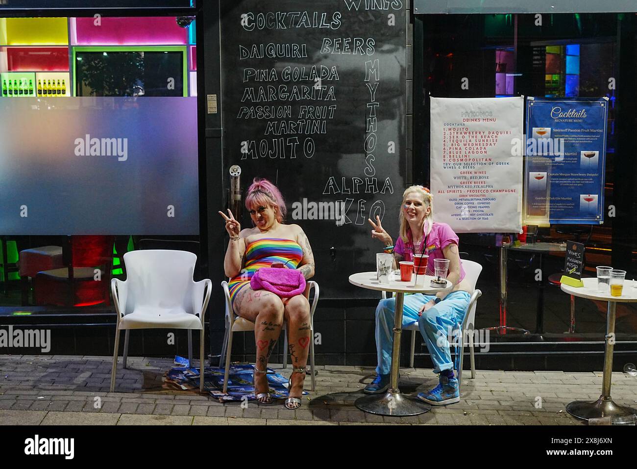 Broad Street, Birmingham, May 26th 2024 - Rain failed to dampen spirits ...