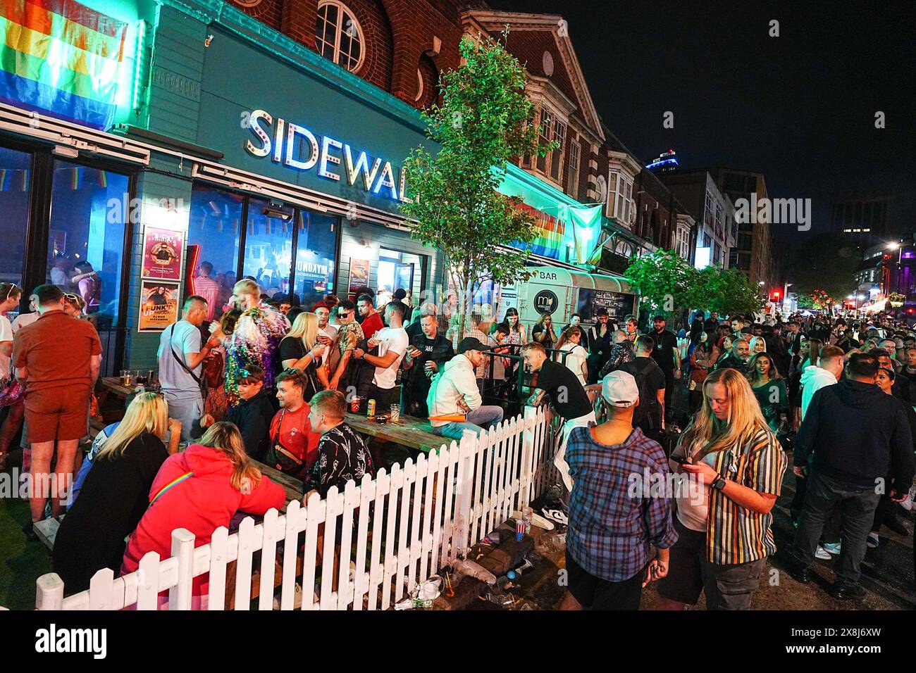 Broad Street, Birmingham, May 26th 2024 - Rain failed to dampen spirits ...