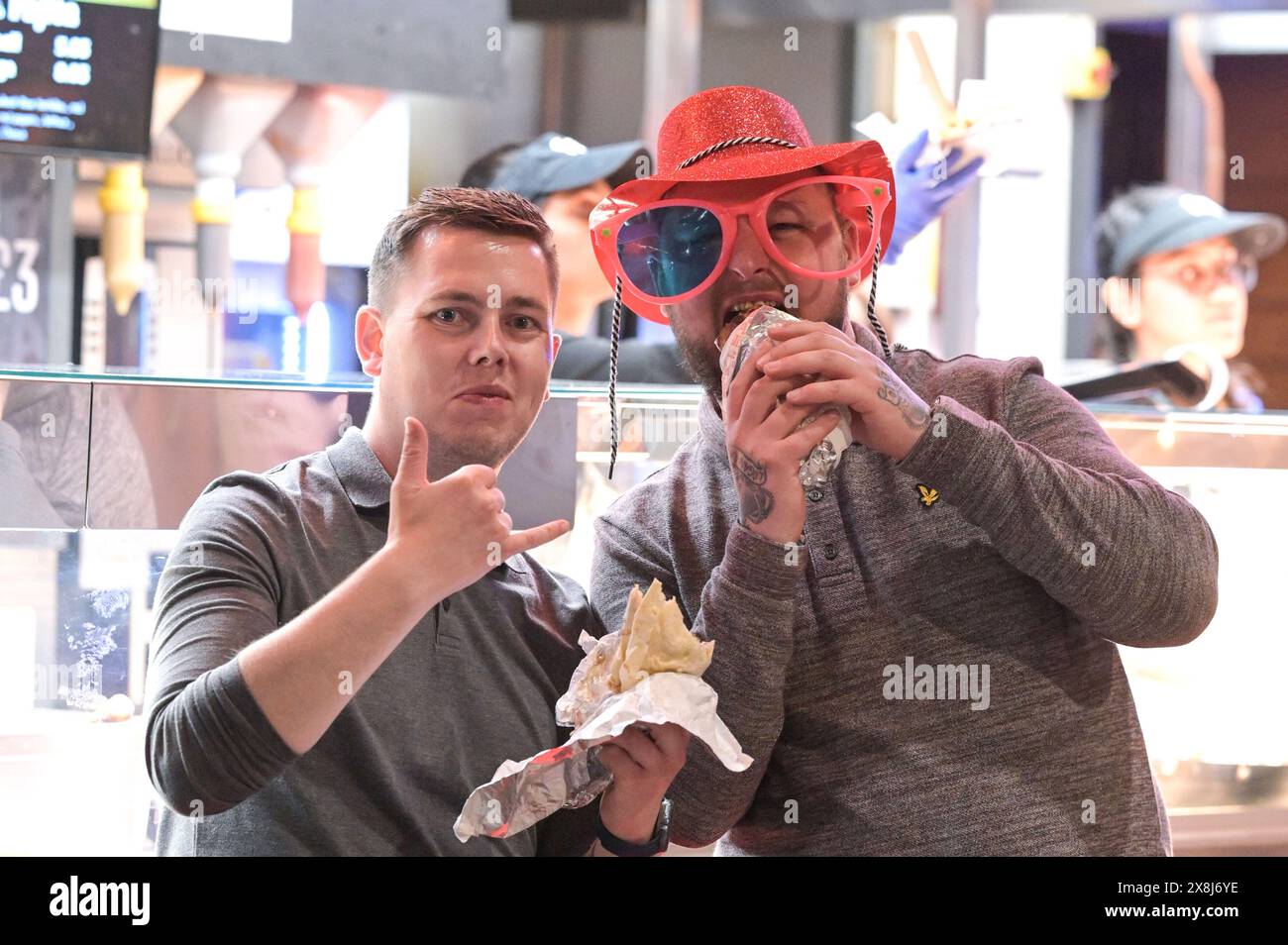 Broad Street, Birmingham, May 26th 2024 - Rain failed to dampen spirits ...