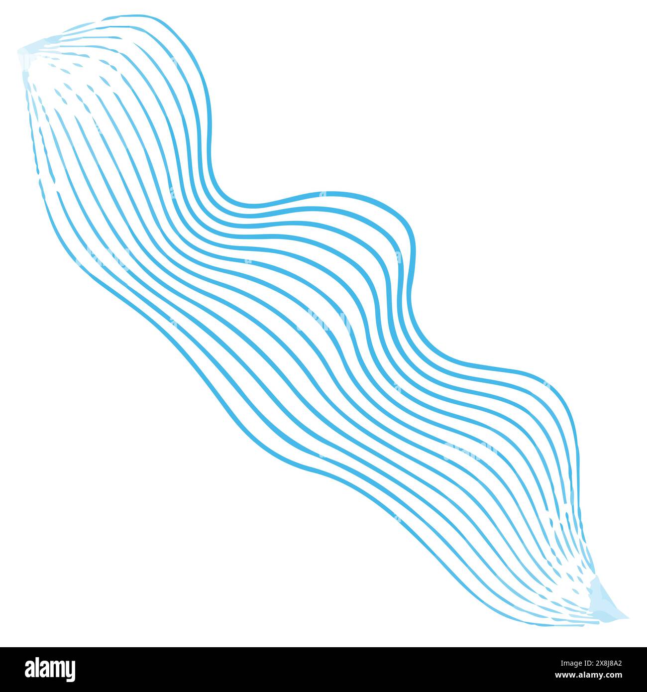 Blue wave seamless pattern. Abstract curved lines vector illustration ...