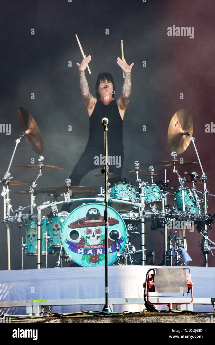 Napa, California, USA. 25th May, 2024. Alex Gonzalez drummer of the ...