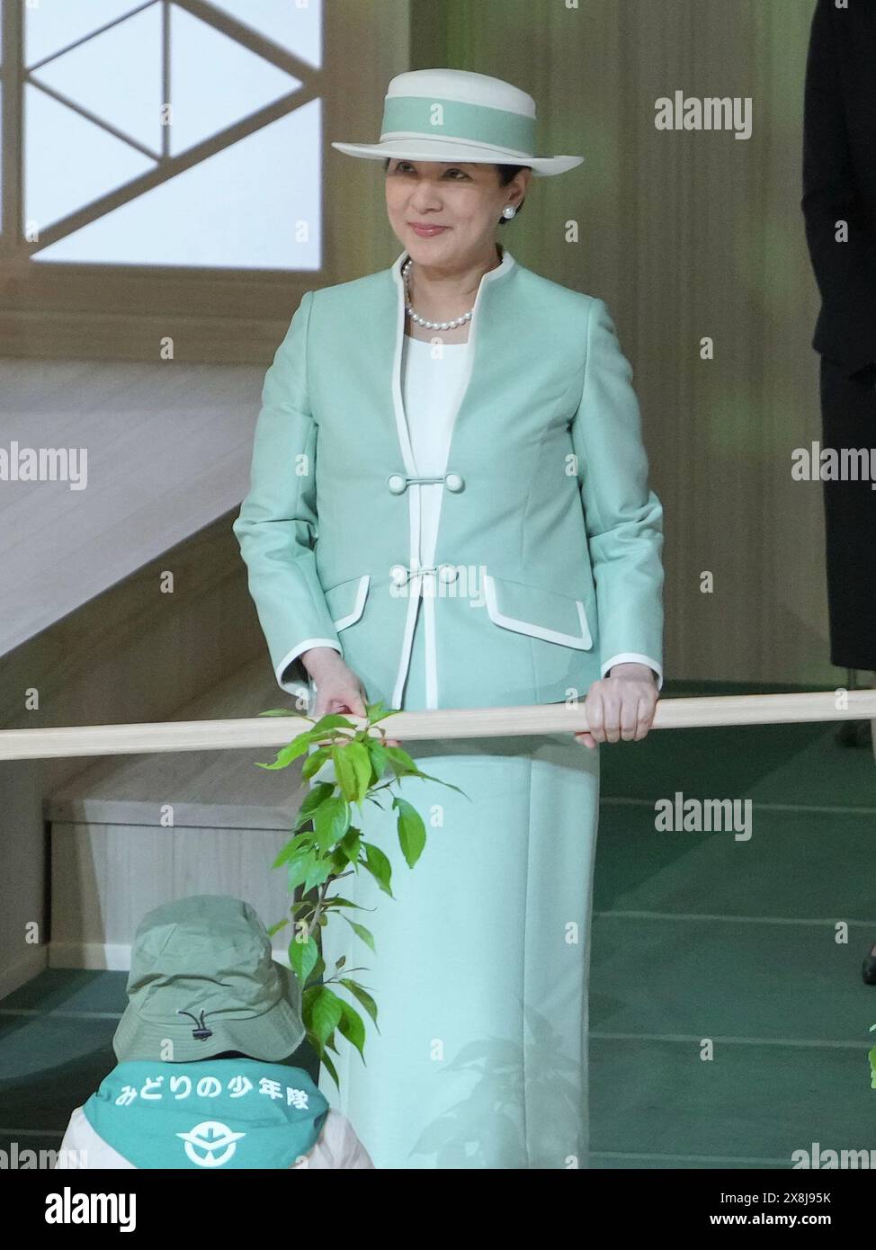 Japanese Empress Masako is pictured after planting a sapling at a tree ...
