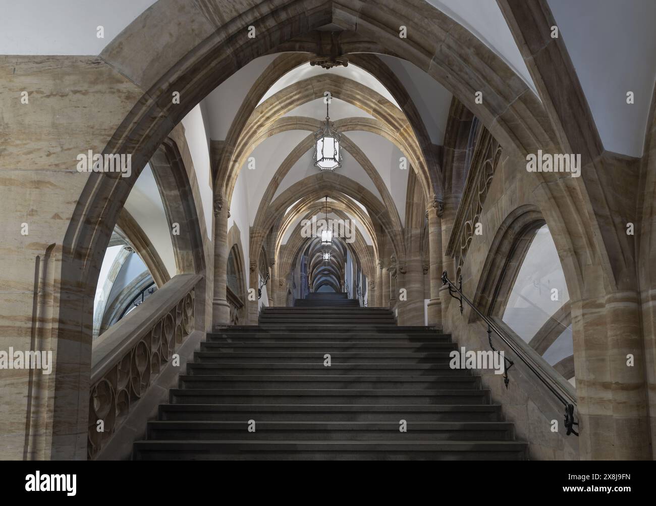 Munich, Germany - Dec 21, 2023 - Gothic architectural style with arches ...
