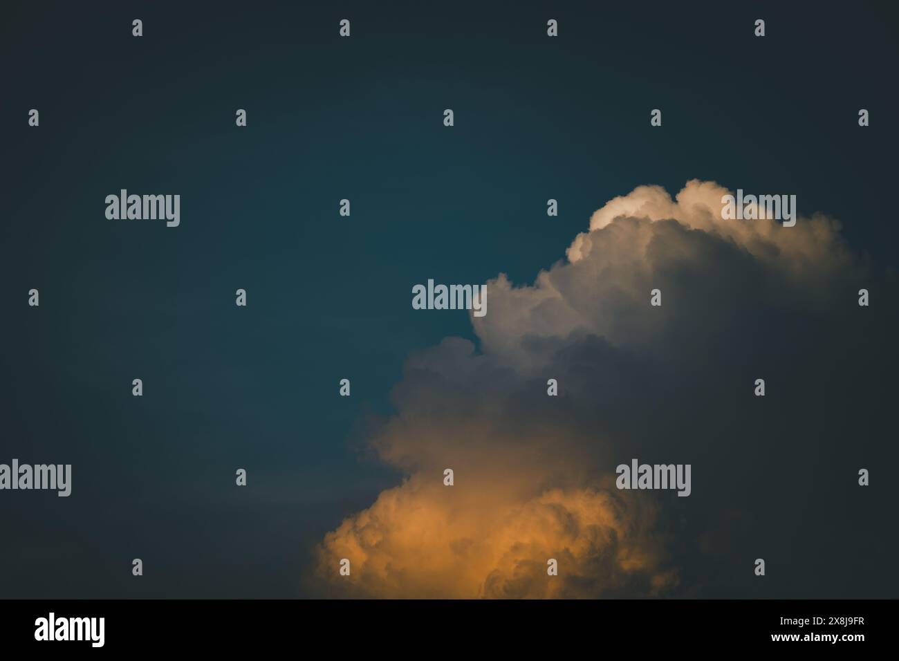 various shapes of clouds on different levels of blue background Stock ...