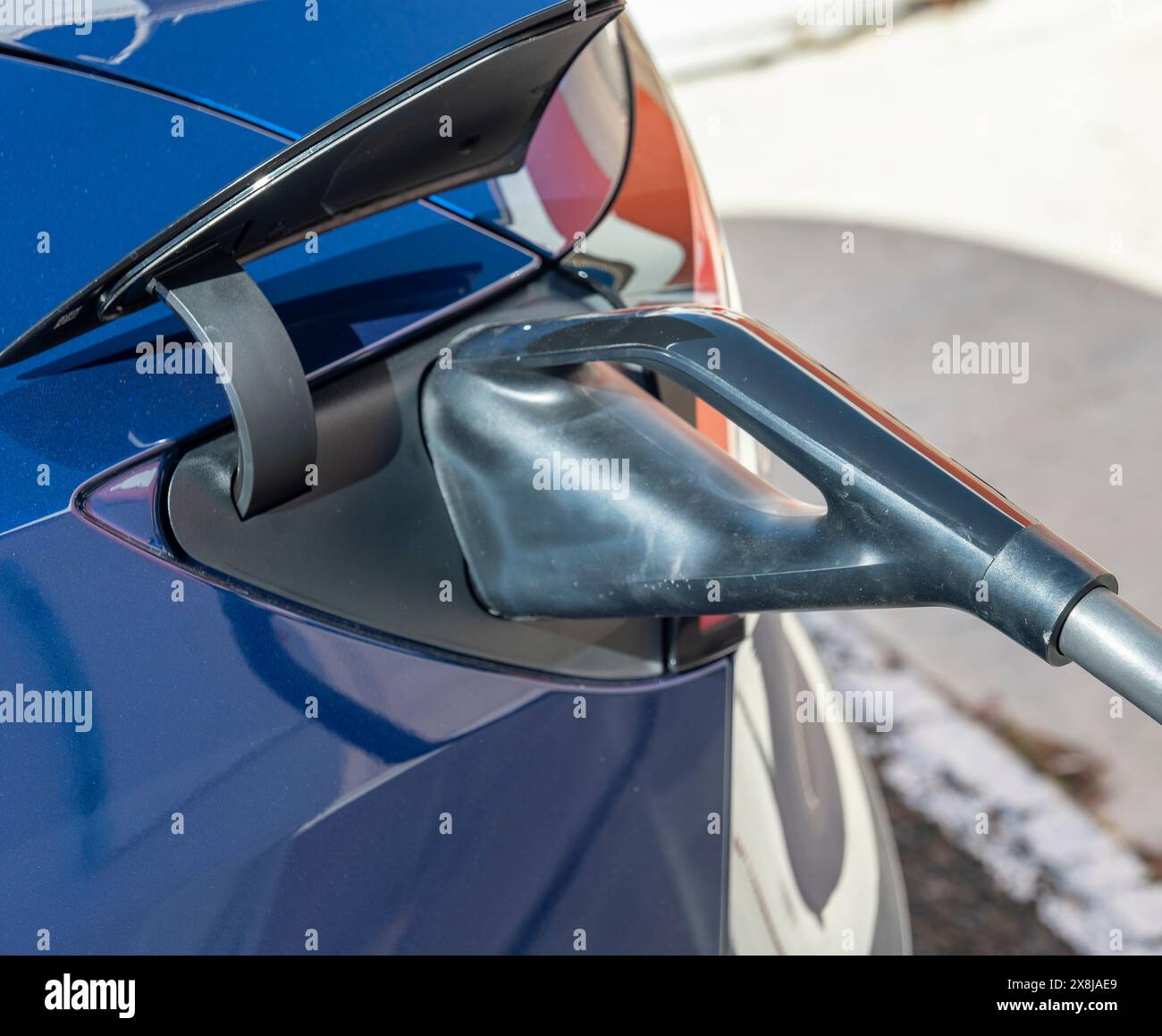 Blue Tesla charging at Tenterfield in northern NSW, number plate I ...