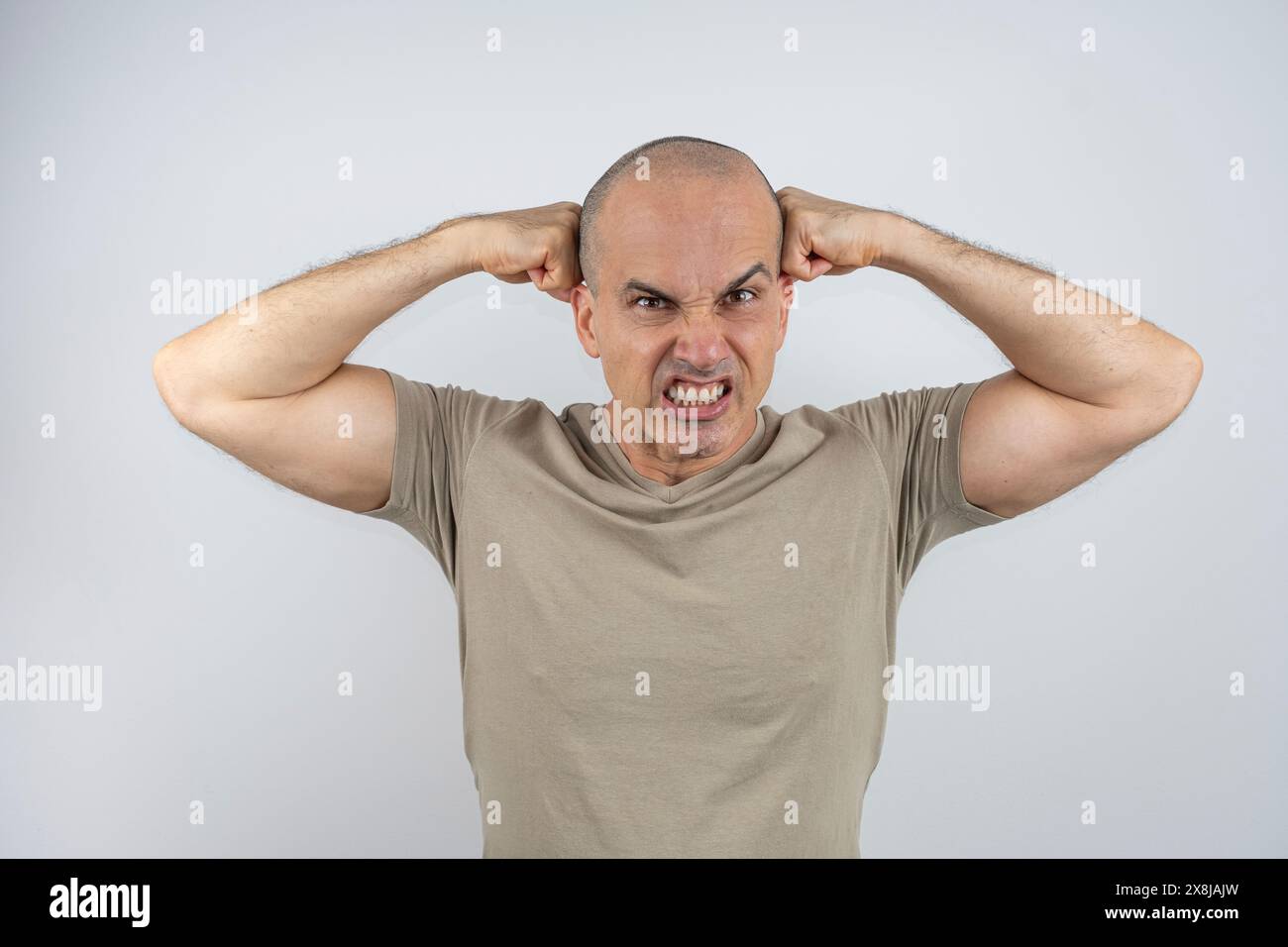 Angry bald man hi-res stock photography and images - Alamy