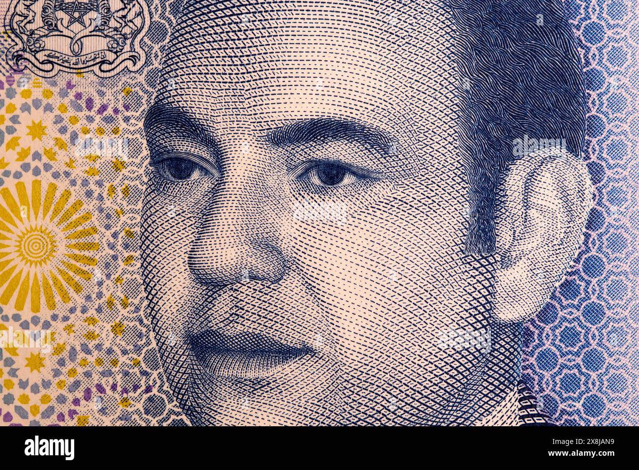 Mohammed VI a closeup portrait from Moroccan money - dirham Stock Photo - Alamy