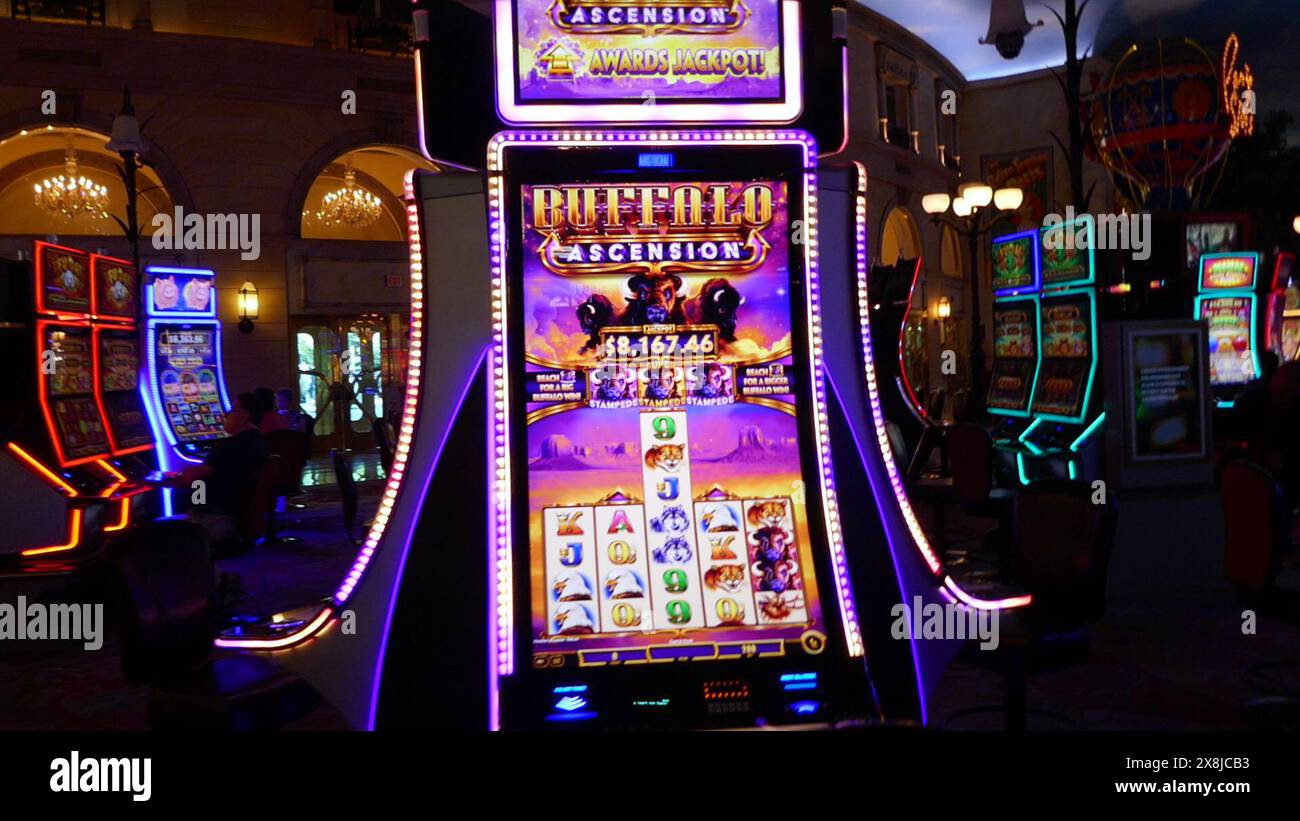 Las Vegas, Nevada, USA 15th May 2024 Slot Machines at Paris Hotel ...