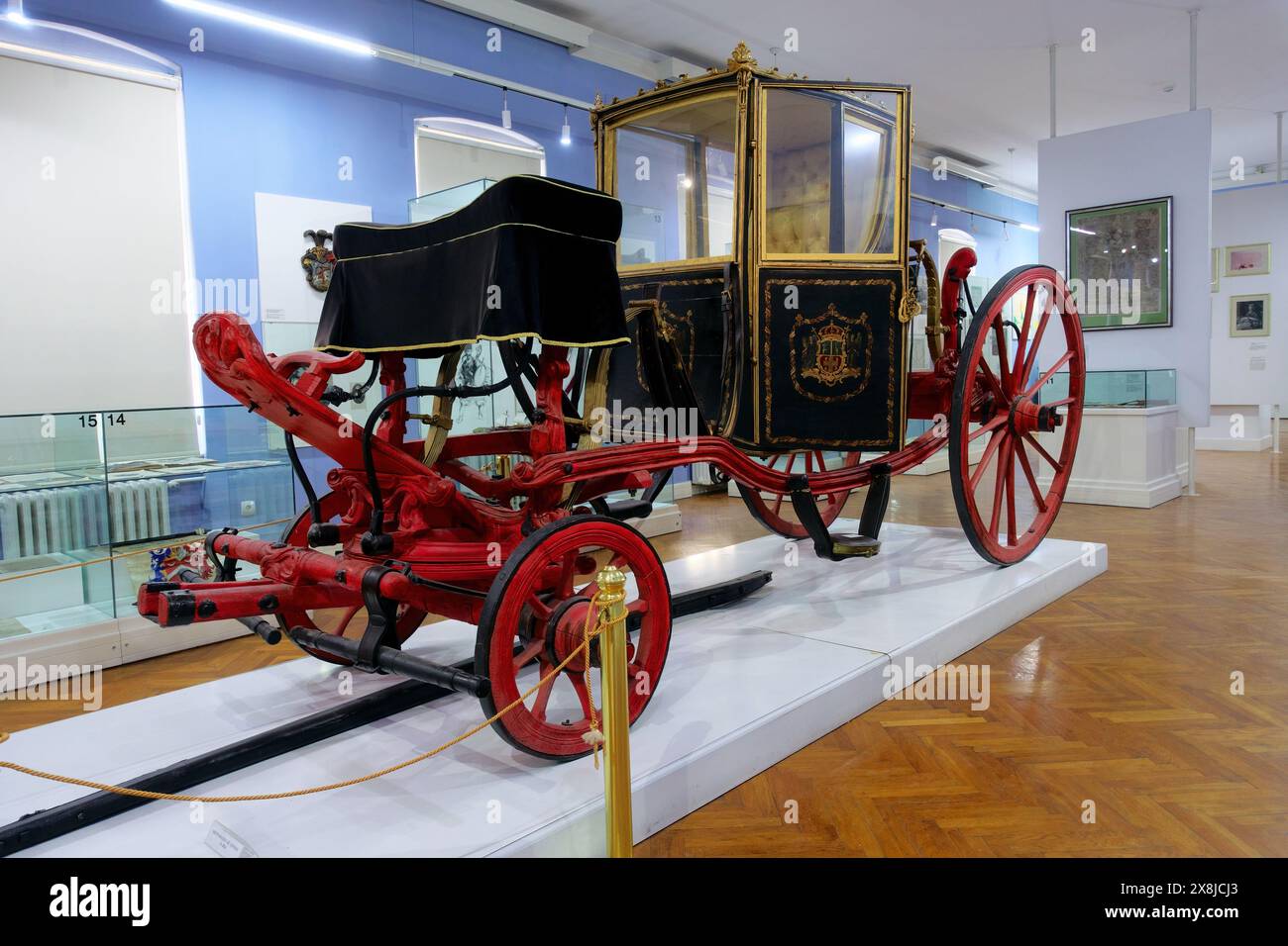 18th century luxurious red carriage of the Metropolitan Bishop of ...