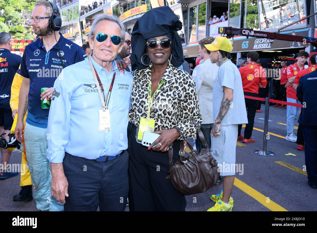 Monaco, Monaco. 25th May, 2024. Jackie Ickx and his wife Khadja Nin attend the Monaco GP at ...