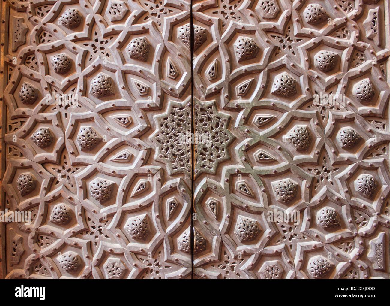 Geometric Bronze ornaments islamic pattern at mosque at Sultan Hassan ...