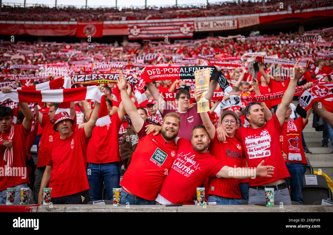 Berlin, Germany. 25th Mai 2024. FCK Fans 1. FC Kaiserslautern - Bayer Leverkusen 25.05.2024 ...