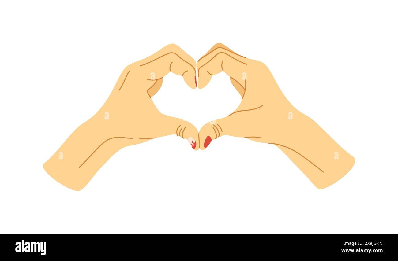 Two hands making heart sign. Love, romantic concept. Colorful male ...