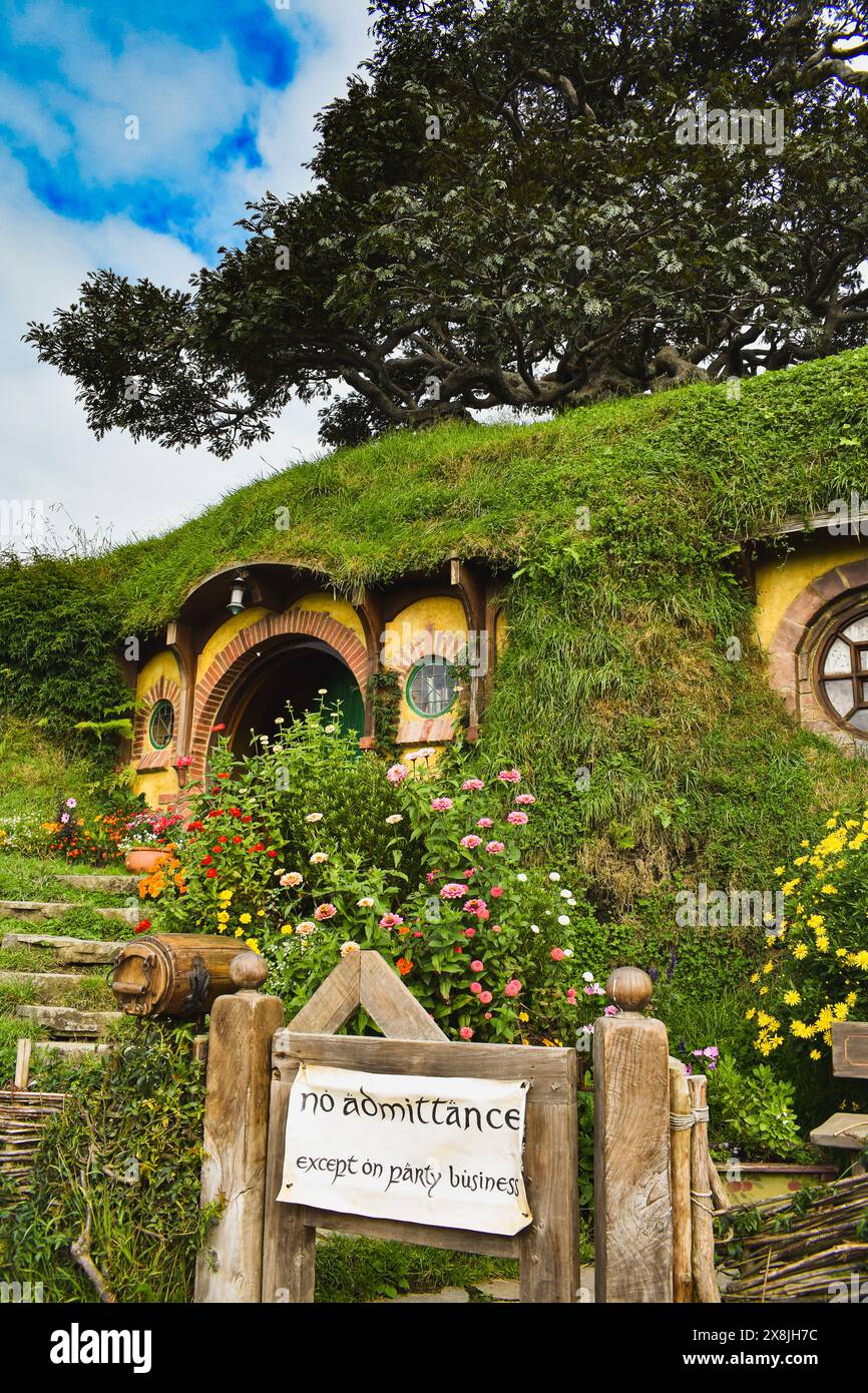 Famous sentence in a sign at the entrance of a Hobbit hole in Hobbiton ...