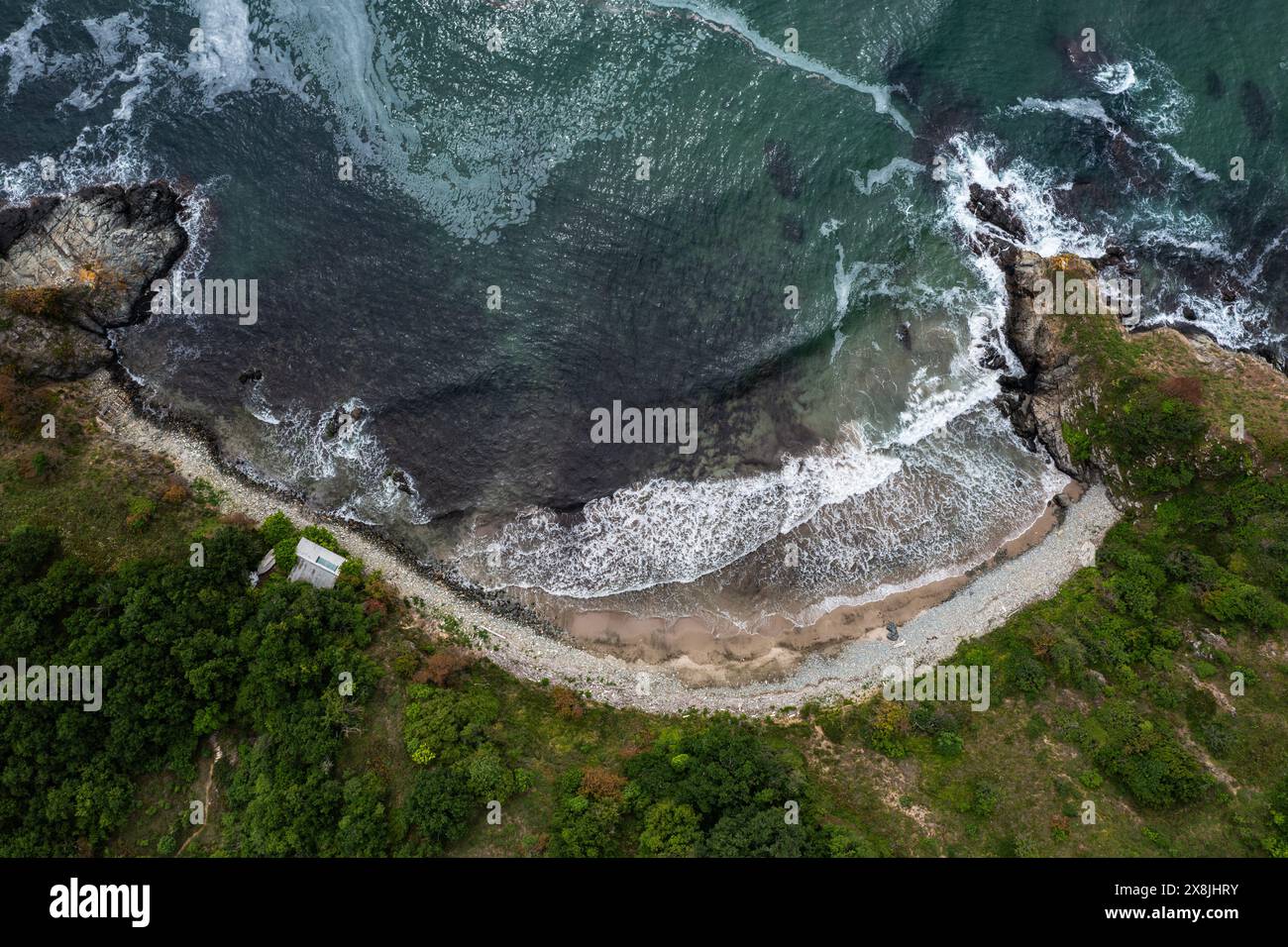 Aerial view to beautiful Silistar beach near to Sinemorec, Bulgaria ...
