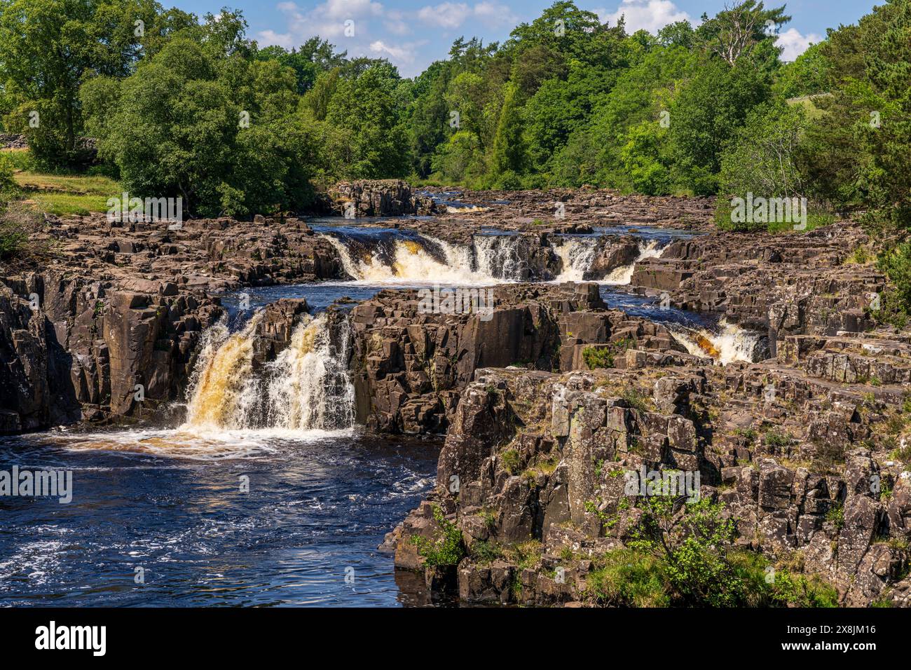 The Low Force Waterfall near Bowlees, County Durham, England, UK Stock ...