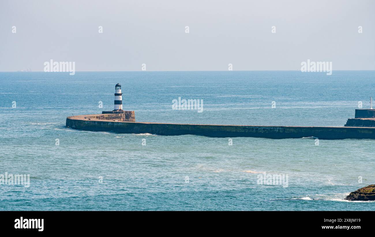 The pier and lighthouse in Seaham, County Durham, England, UK Stock ...