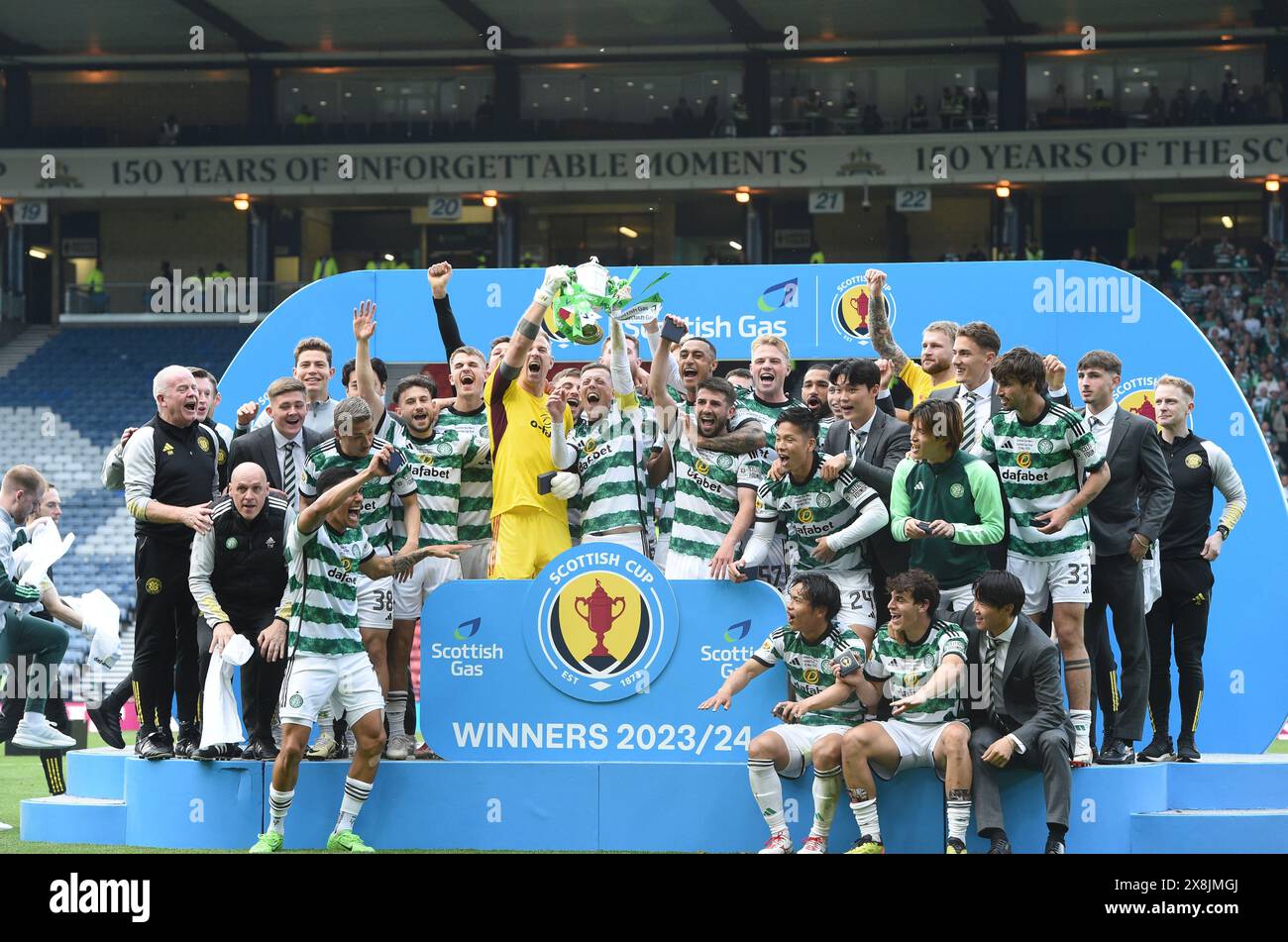 Hampden Park. Glasgow.Scotland.UK.25th May 2024. Celtic vs Rangers Scottish Cup Final. Joe Hart ...