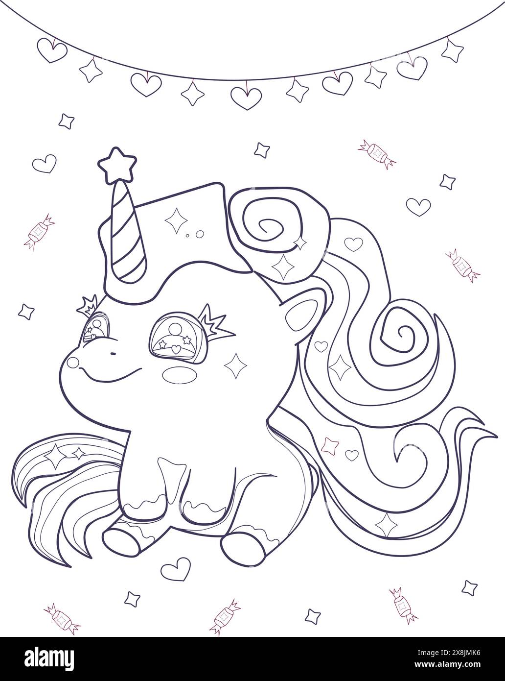 Adorable beautiful fairy coloring page hi-res stock photography and ...