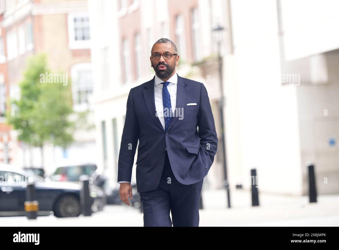 Home Secretary James Cleverly arrives at BBC Broadcasting House in ...