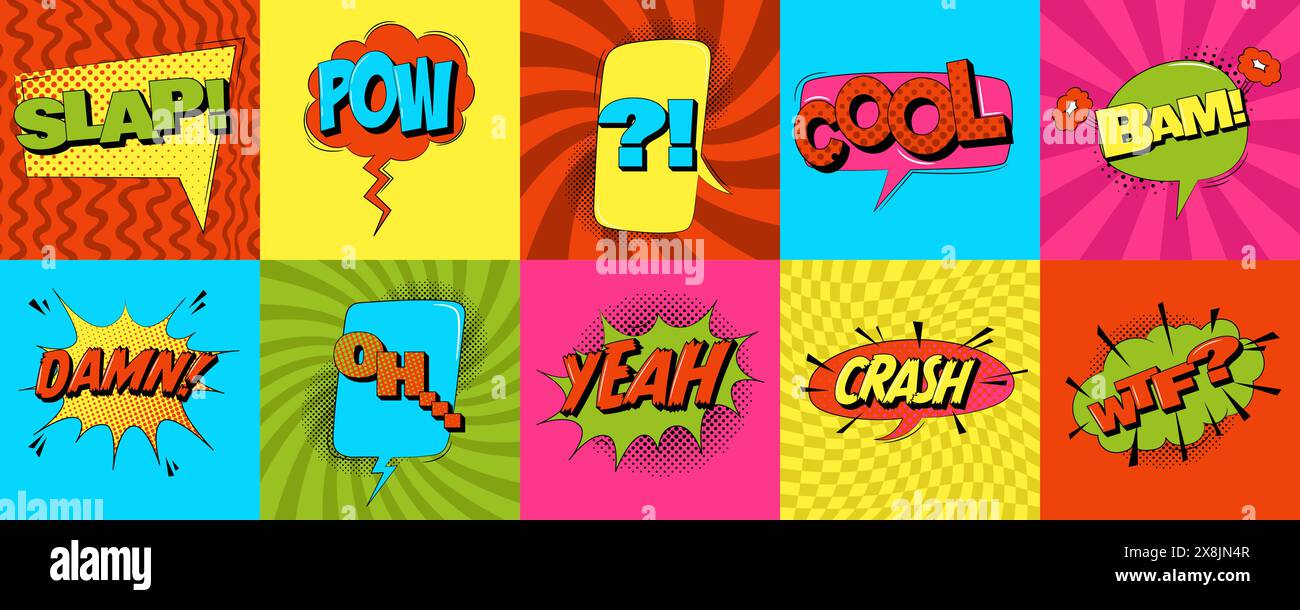 Comic book bubbles in trendy pop art style Stock Vector Image & Art - Alamy