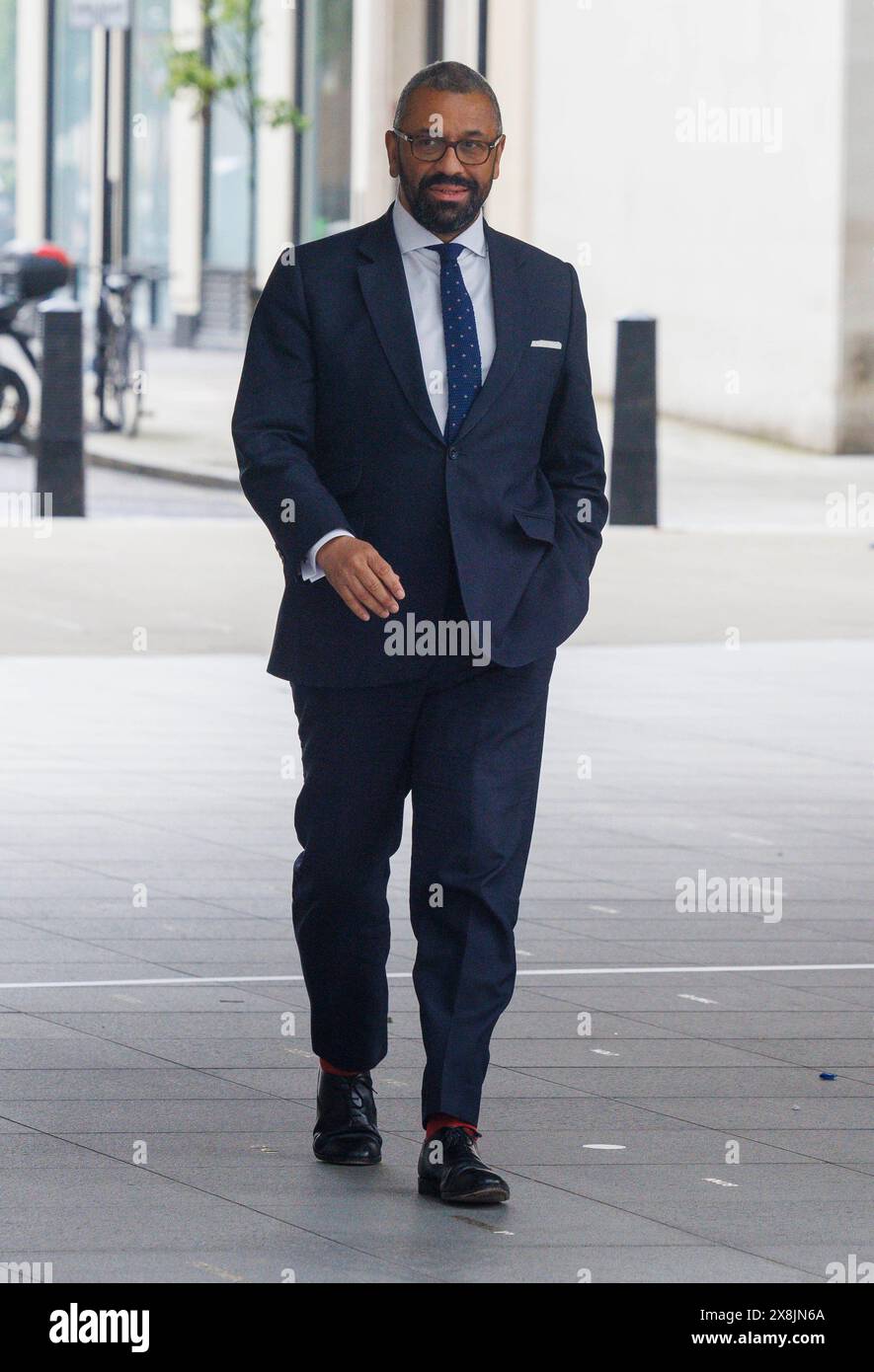 London, UK. 26th May, 2024. James Cleverly, Home Secretary, at the BBC ...