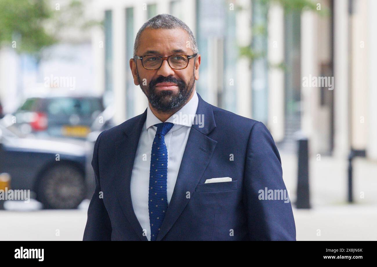 London, UK. 26th May, 2024. James Cleverly, Home Secretary, at the BBC ...