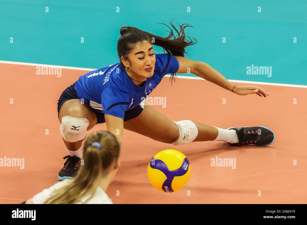 Manila, Philippines. 26th May, 2024. Tomiris Sagimbayeva of Kazakhstan tries to save the ball ...