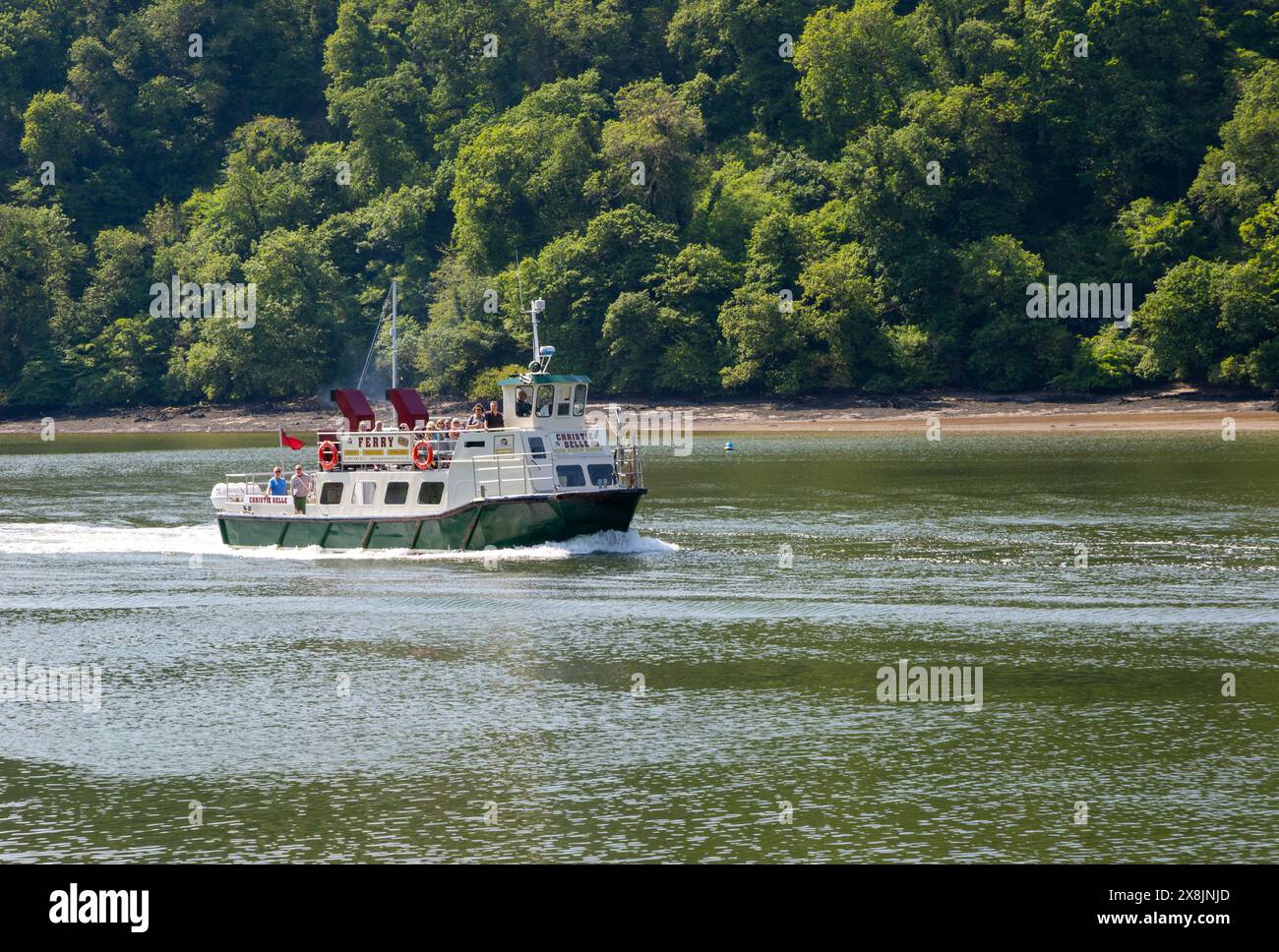 Christie Belle ferry boat, River Dart estuary and valley, south Devon ...