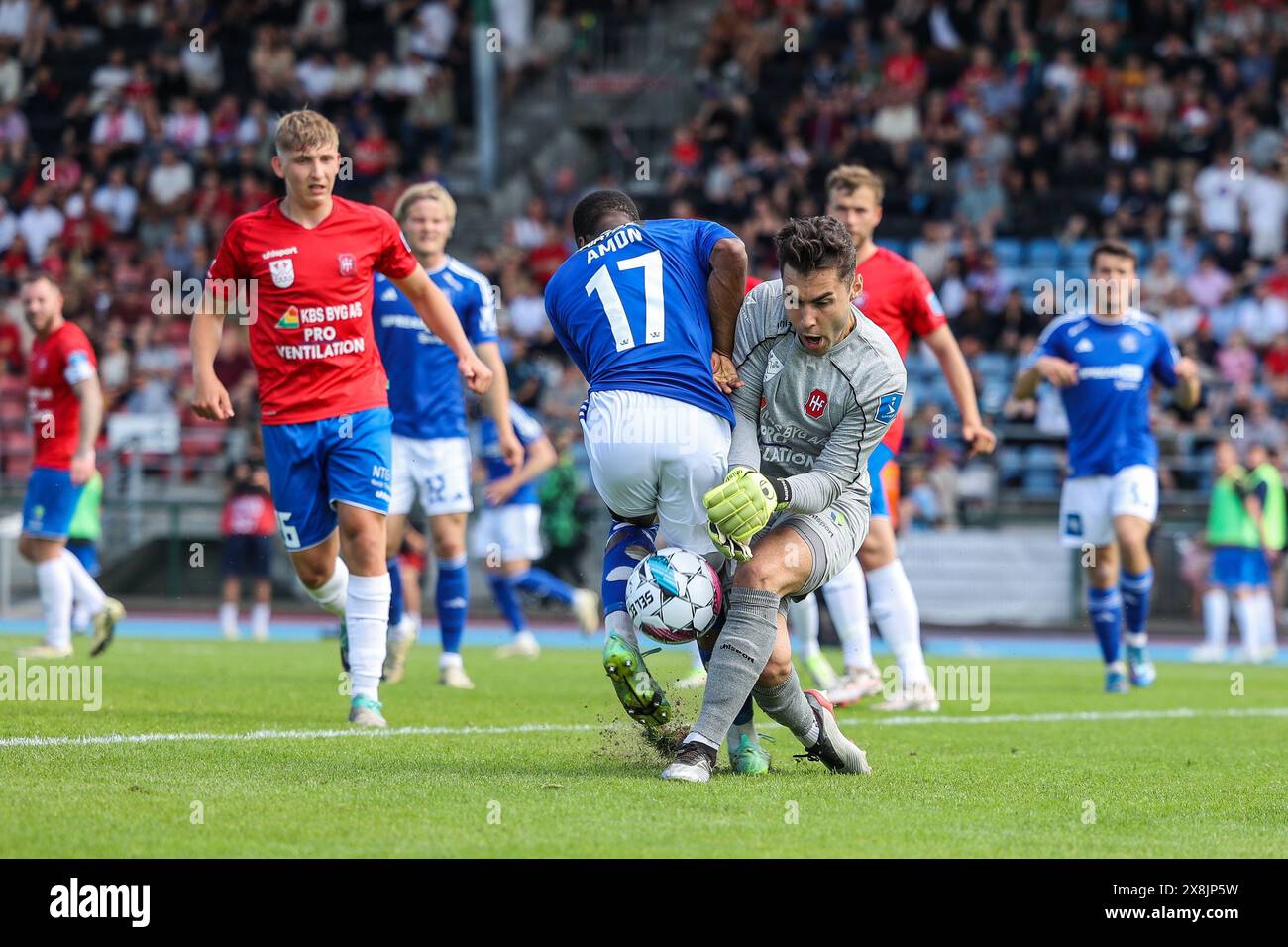 Hvidovre, Denmark. 25th May, 2024. Jonathan Amon (17) of Lyngby BK and ...