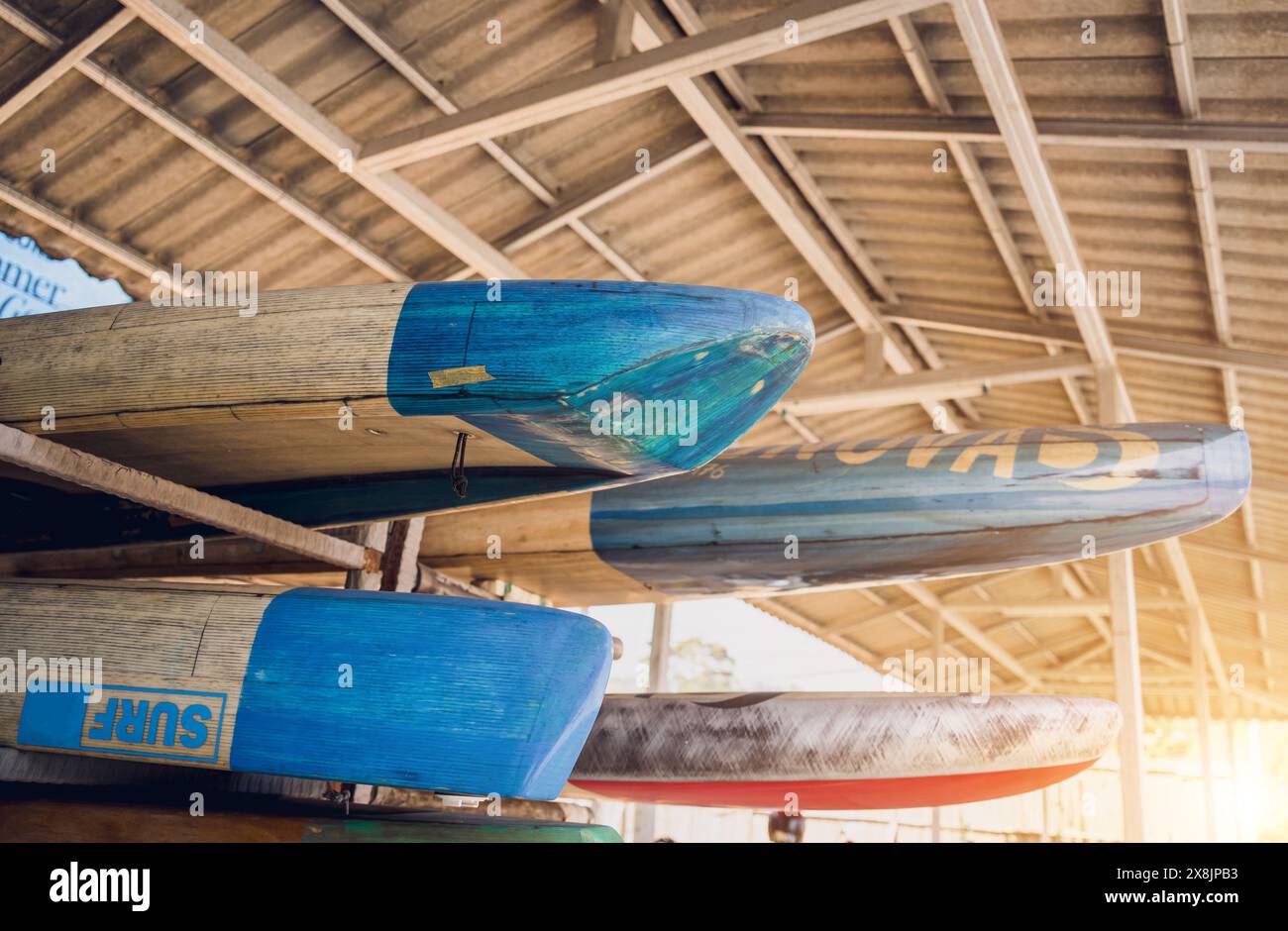 Rack of surfboards for sale hi-res stock photography and images - Alamy
