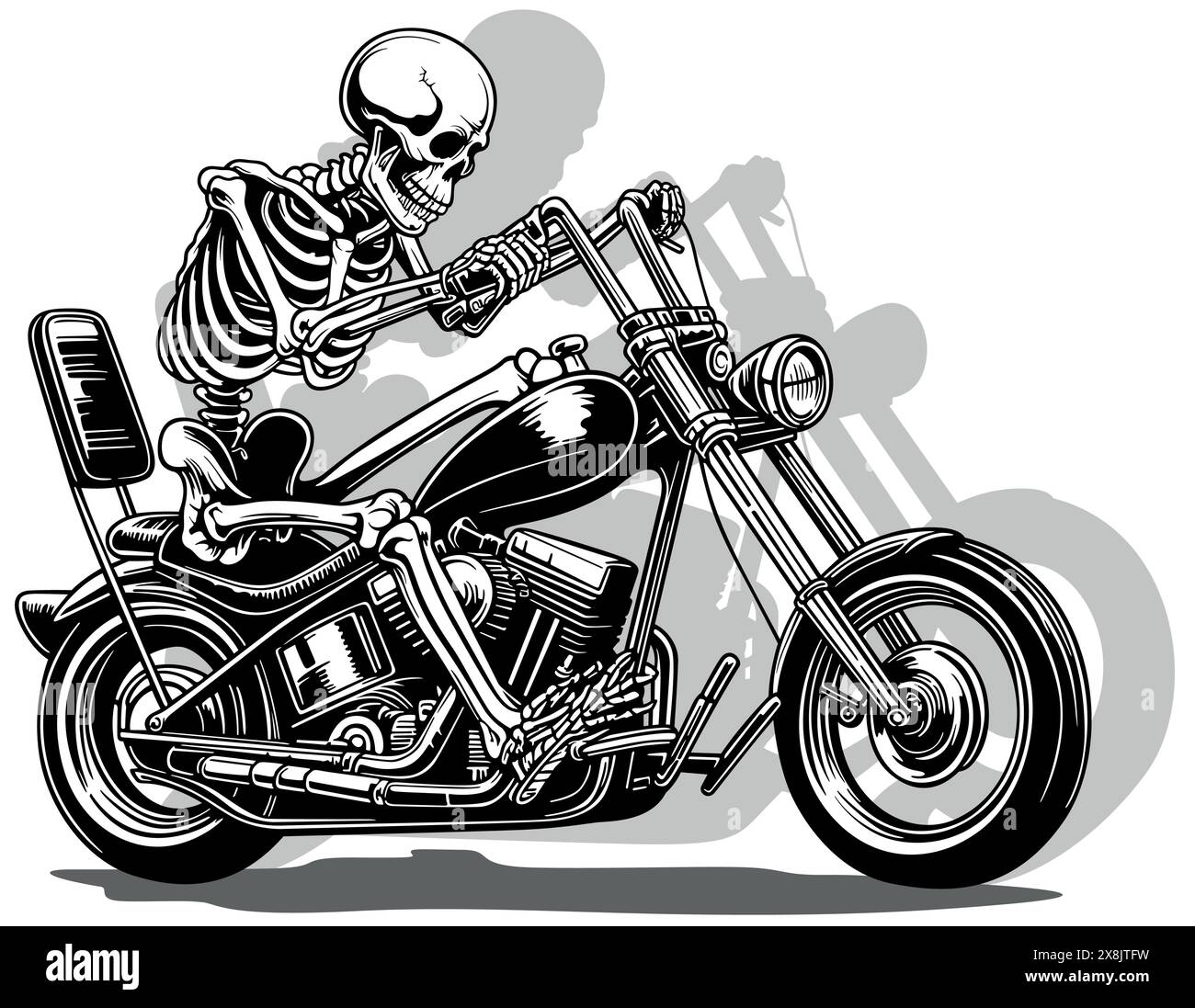 Skeleton Sitting on a Moving Motorcycle Stock Vector Image & Art - Alamy
