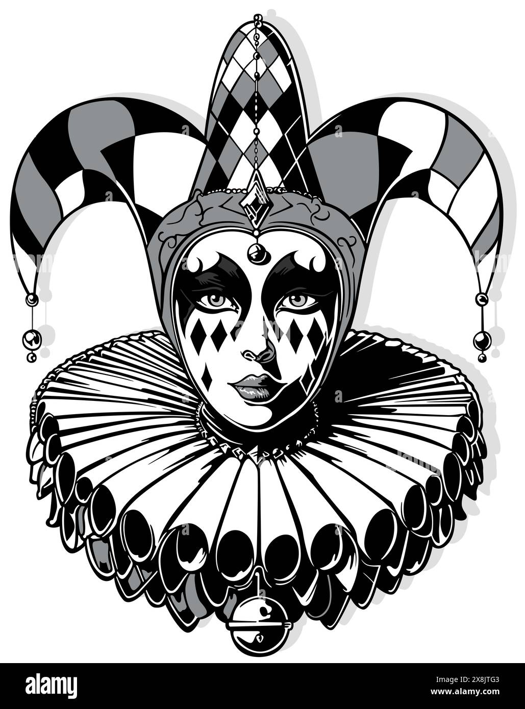 Female Jester Drawing