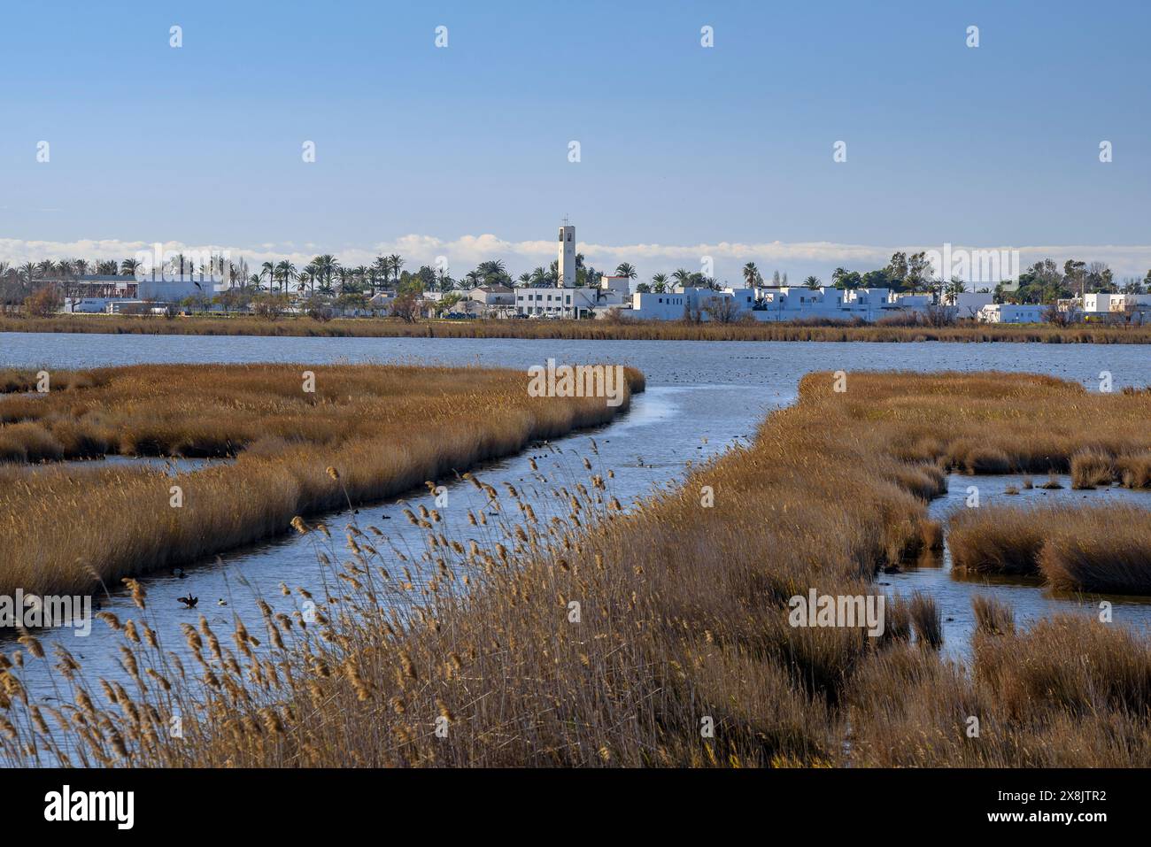 ENG: Village of Poblenou del Delta seen from the Embut viewpoint, in ...