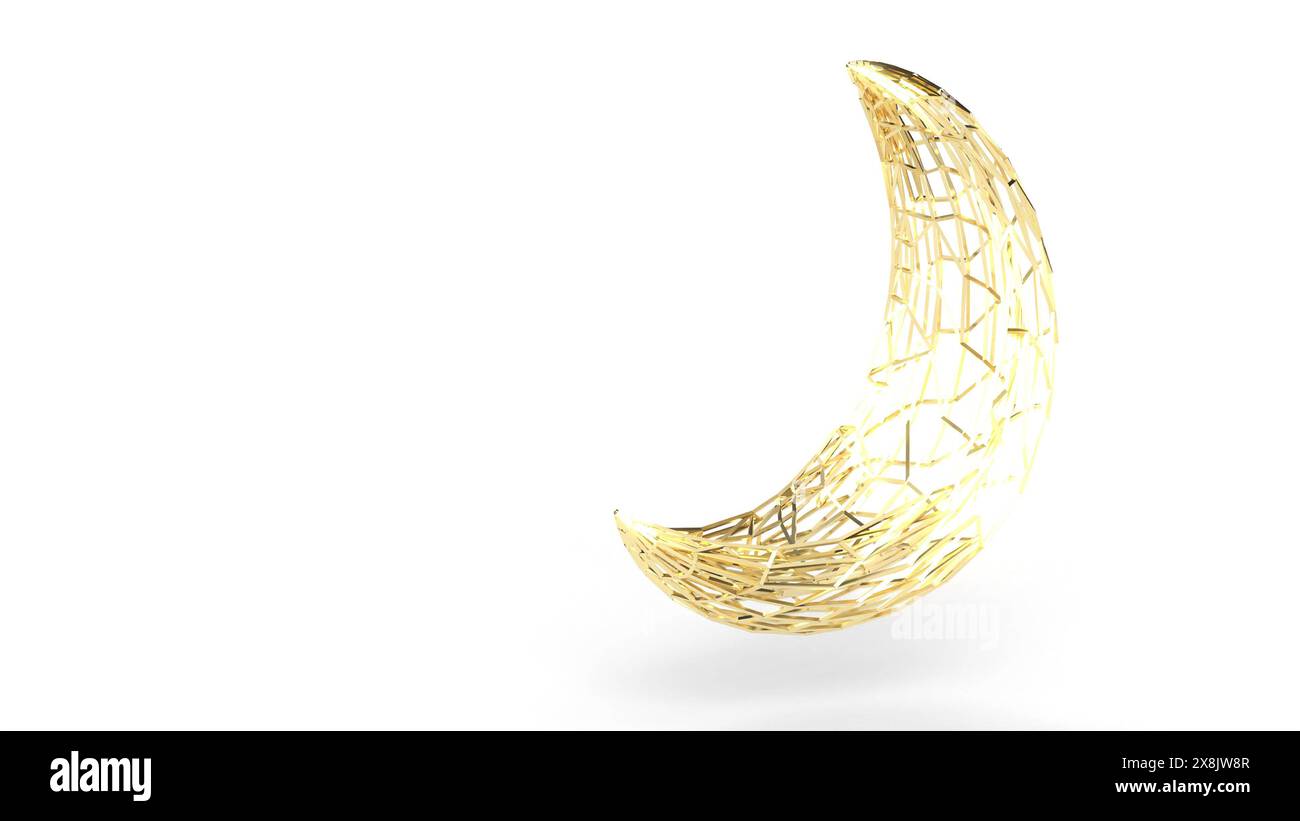 Gold Moon,crescent from edges 3d render Stock Photo - Alamy