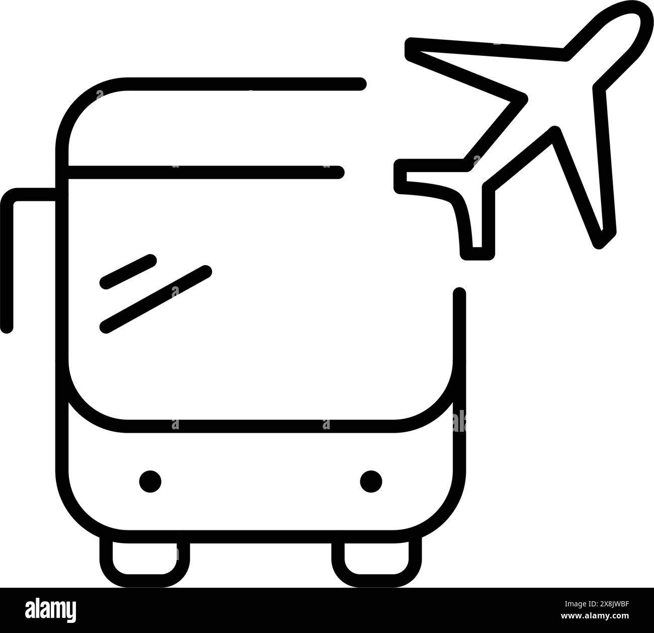 Airport shuttle bus. Vehicle and plane. Service connecting with hotels, parking lots or city ...