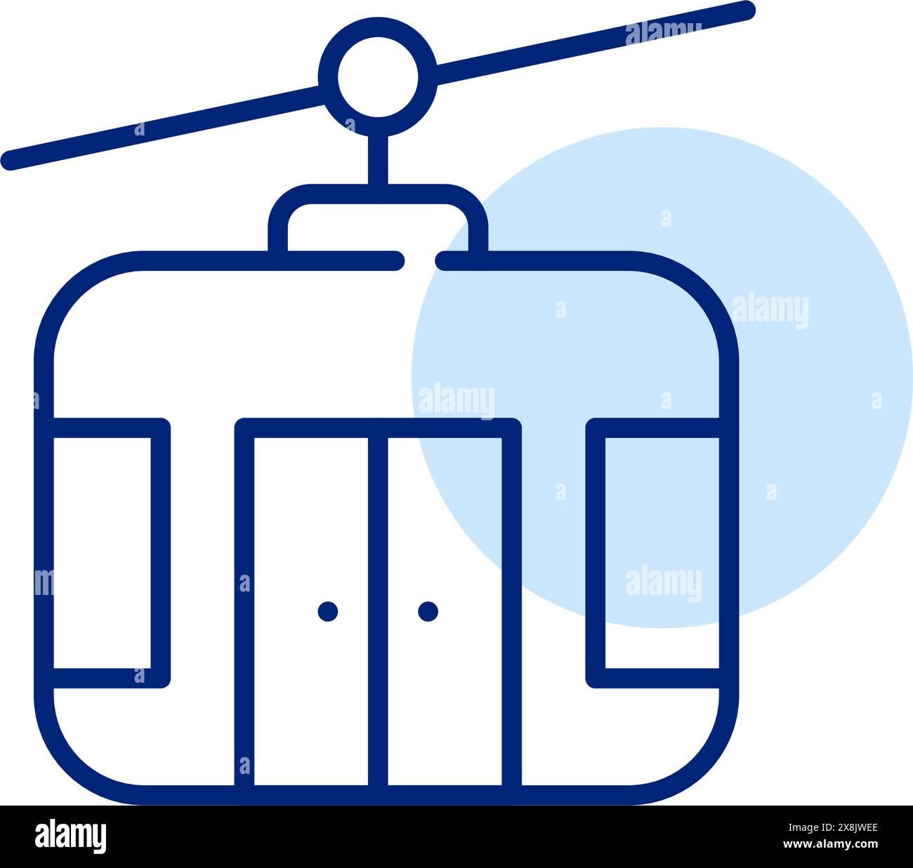 Cable car. Modern mountain transport system. Skiing resort, tourist ...