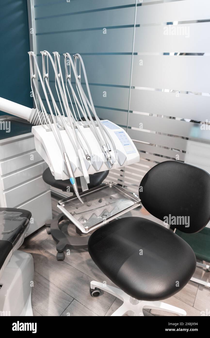 A free dental office, where well-organized instruments and modern ...