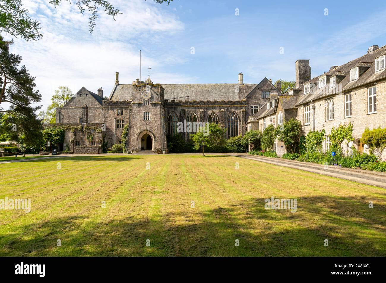 The Great Hall in courtyard of Dartington estate, Darlington, south ...