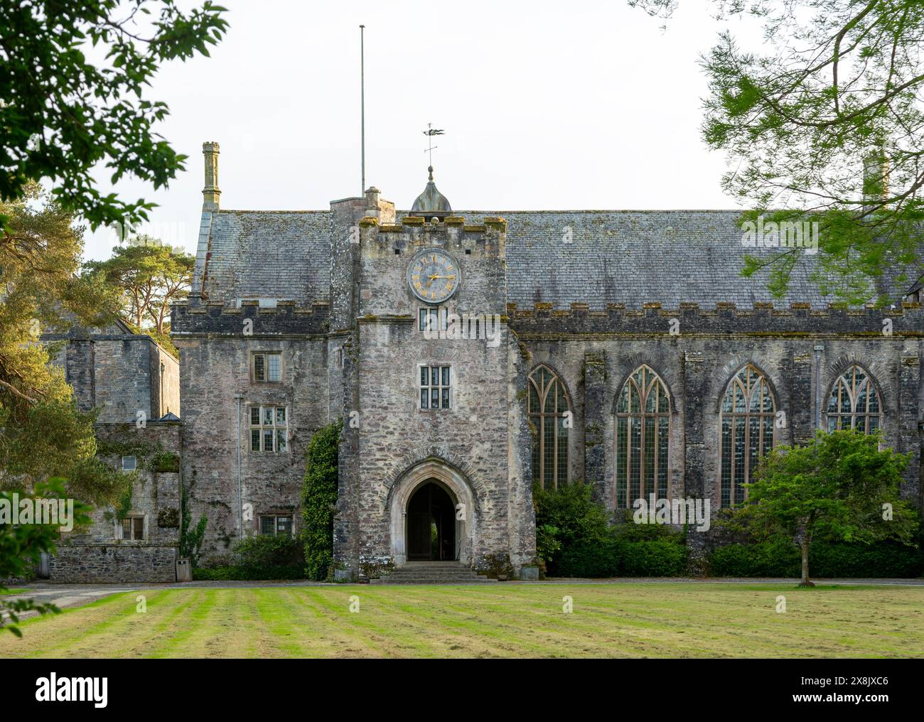 The Great Hall in courtyard of Dartington estate, Darlington, south ...