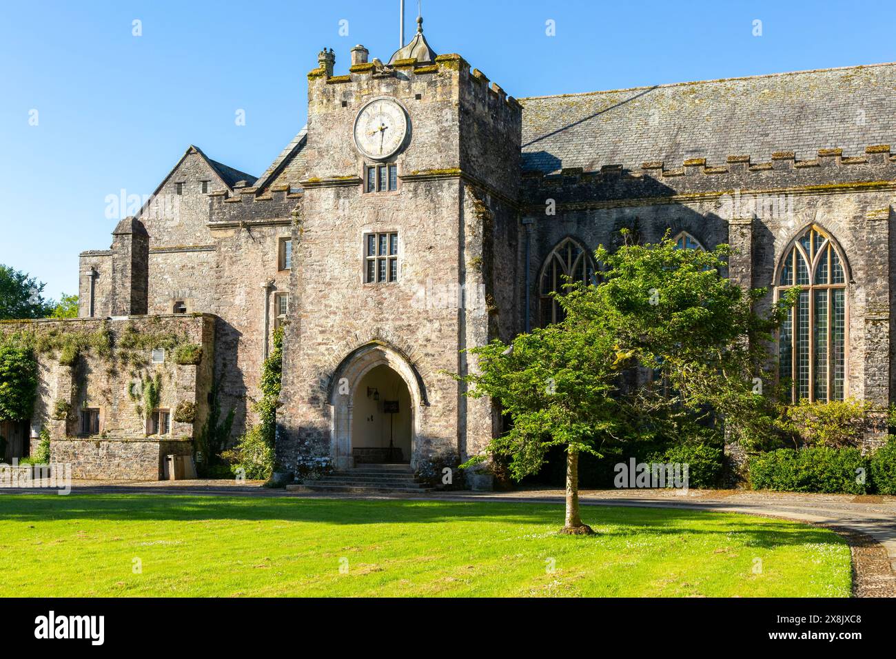 The Great Hall in courtyard of Dartington estate, Darlington, south ...